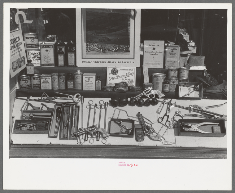 Hardware store window, Ontario, Oregon - NYPL Digital Collections