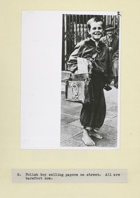 Polish boy selling papers on the street. All are barefoot now. - NYPL ...