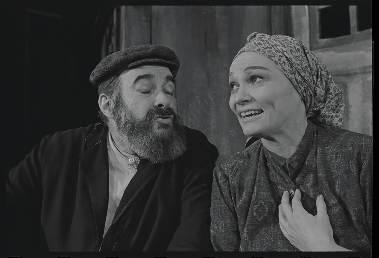 Paul Lipson and Peg Murray in the stage production Fiddler on the Roof ...