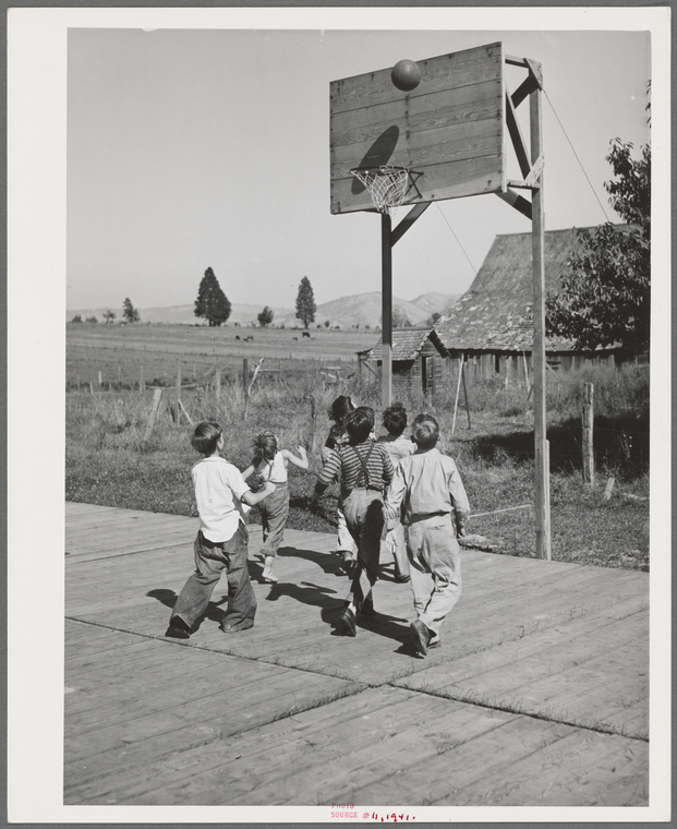 Basketball game. Children living at the FSA (Farm Security ...