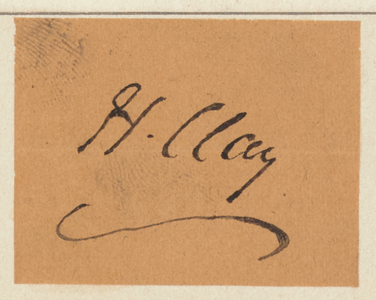 Henry Clay clipped autograph - NYPL Digital Collections