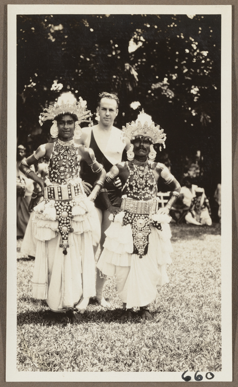 Ted Shawn with Devil Dancers in Kandy, Ceylon - NYPL Digital Collections