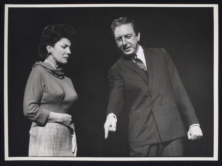 Eileen Herlie and Ray Bolger in the stage production All American ...