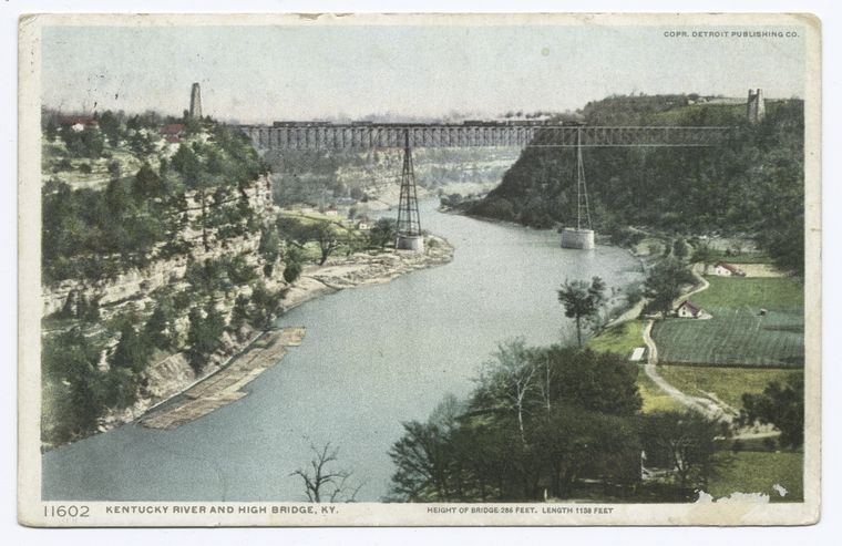 Kentucky River and High Bridge, High Bridge, Ky. - NYPL Digital Collections