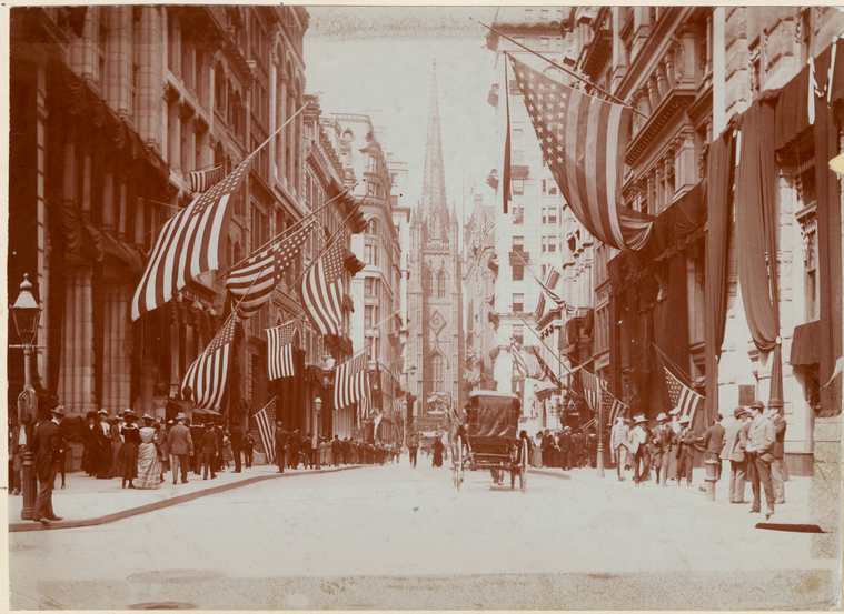 Mourning for President McKinley, Wall Street West from William St ...