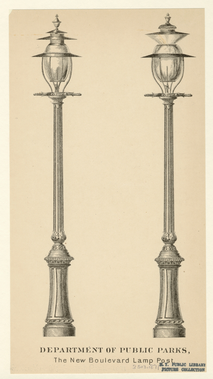 Department of Public Parks, the new boulevard lamp post - NYPL Digital ...