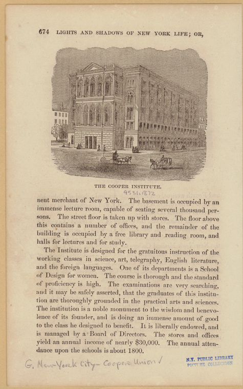 The Cooper Institute - NYPL Digital Collections