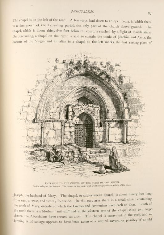 Entrance to the chapel of the Tomb of the Virgin in the valley of the ...