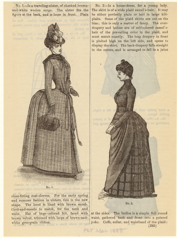 Traveling ulster ; House-dress for young lady, United States, 1880s ...