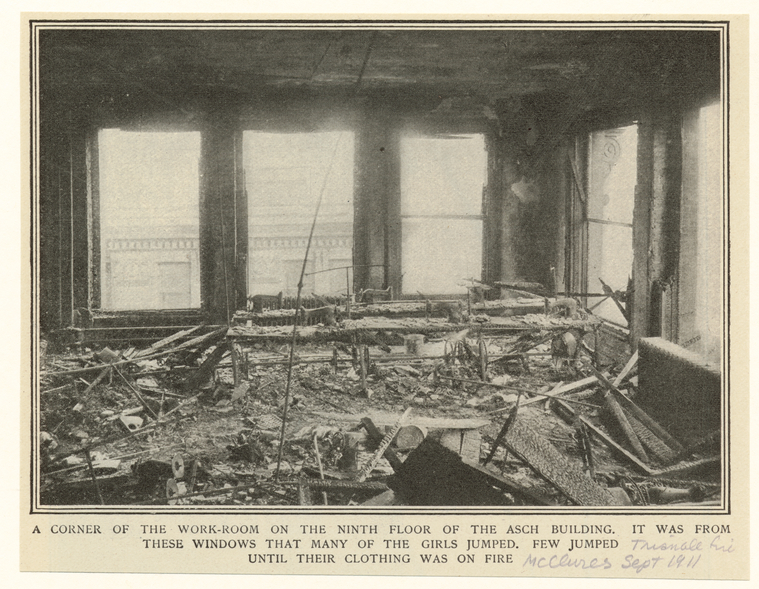 Interior of the Asch building after the Triangle fire, New York City ...