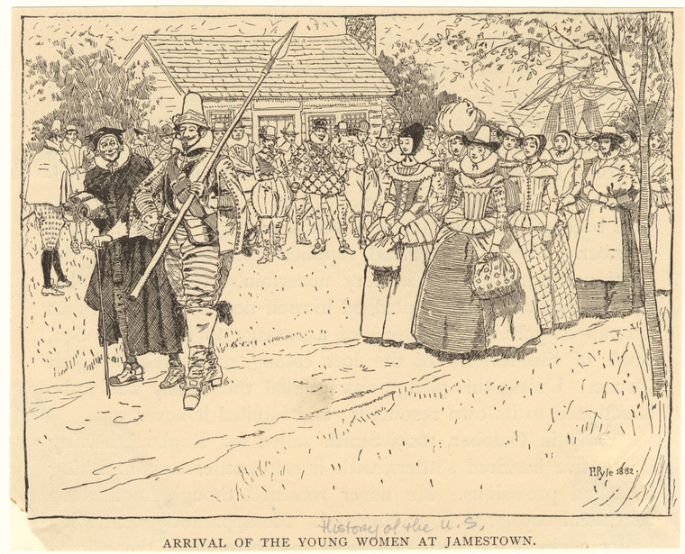Arrival of the young women at Jamestown - NYPL Digital Collections