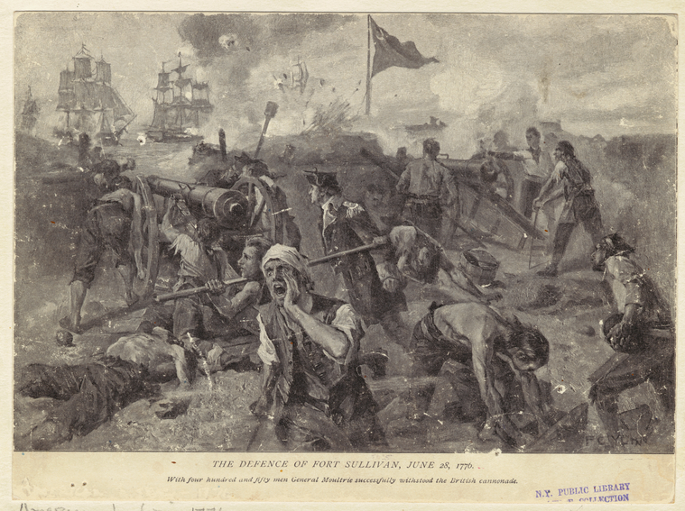 The defence of Fort Sullivan, June 28, 1776 - NYPL Digital Collections