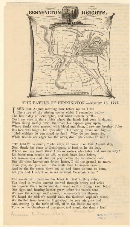 The Battle of Bennington, August 16, 1777 - NYPL Digital Collections