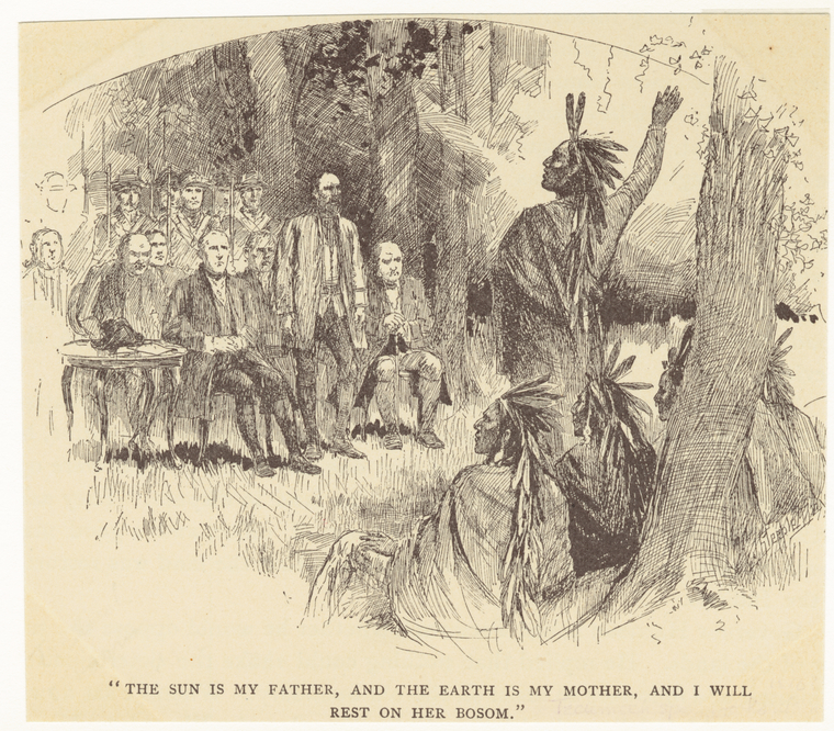 Tecumseh speaks to Harrison, 1810 - NYPL Digital Collections