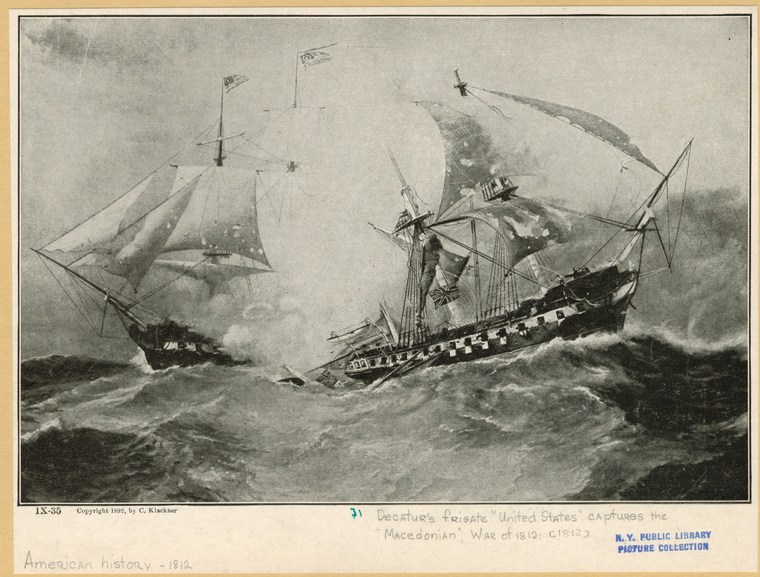 Decatur's frigate "United States" captures the "Macedonian", War of ...