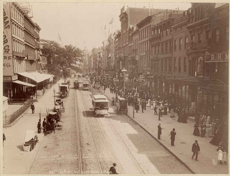 14th St, N.Y. east from 6th Ave - NYPL Digital Collections