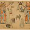 Paper doll fashions based on 14th century French women's wear - NYPL ...