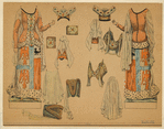 Paper doll fashions based on 14th century French women's wear - NYPL ...
