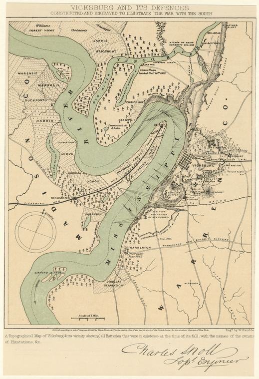 Vicksburg and its defences, constructed and engraved to illustrate the ...