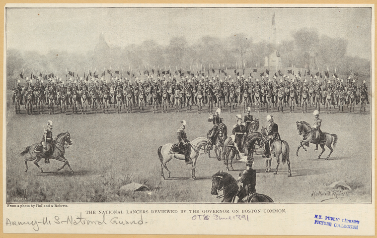 The National Lancers reviewed by the governor on Boston Common - NYPL ...