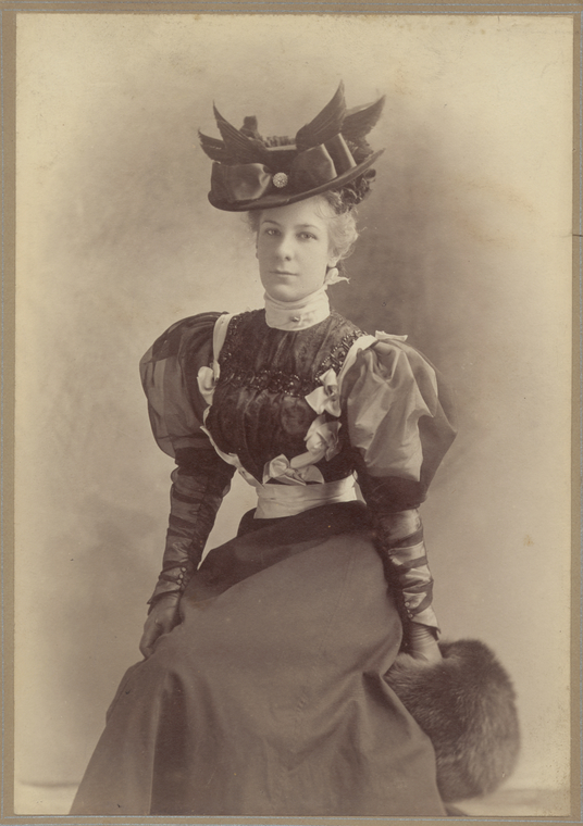 Portrait of a woman with a hat and muff, United States, 1890s - NYPL ...