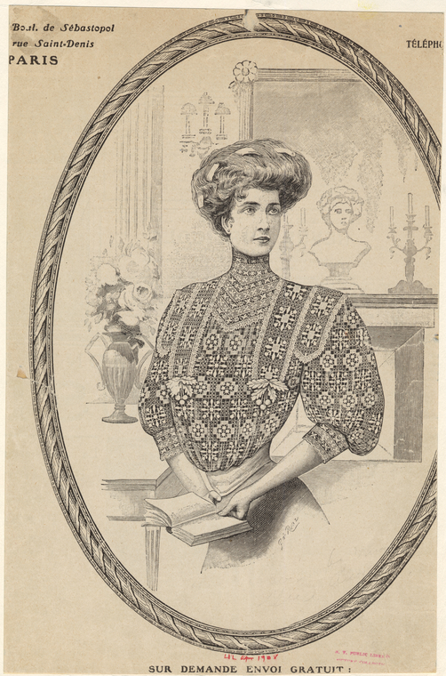 Woman holding a book, 1901s - NYPL Digital Collections