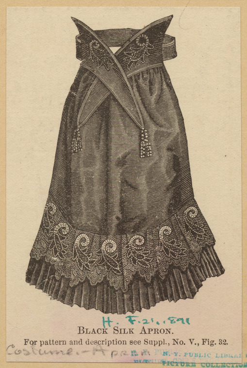 Black silk apron - NYPL Digital Collections