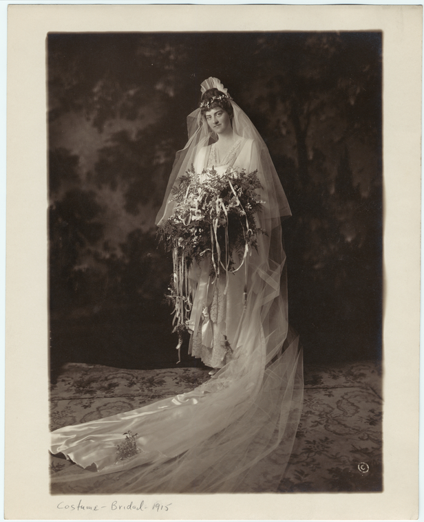 Mrs. Cyril R. Tobin in bridal gown - NYPL Digital Collections