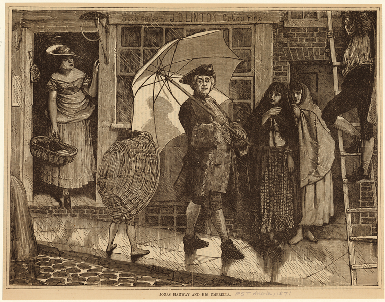 Jonas Hanway and his umbrella - NYPL Digital Collections