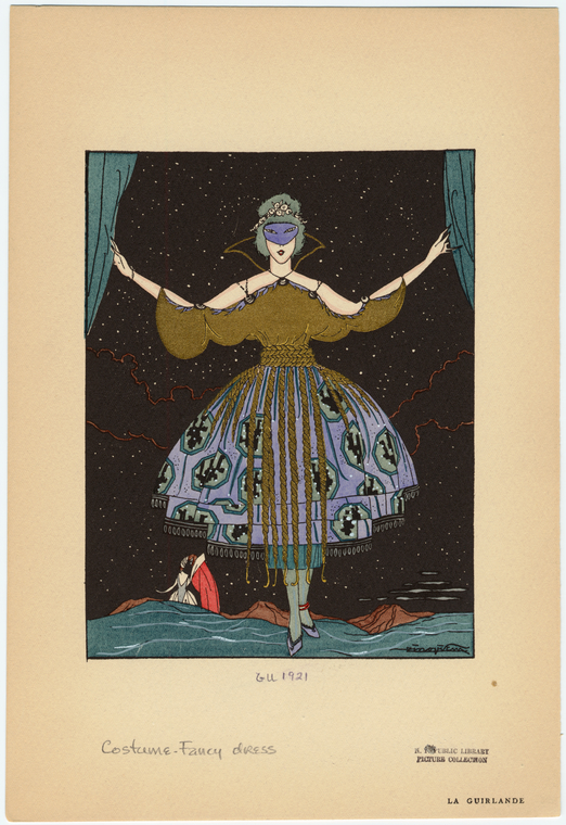 Woman in a masquerade costume - NYPL Digital Collections