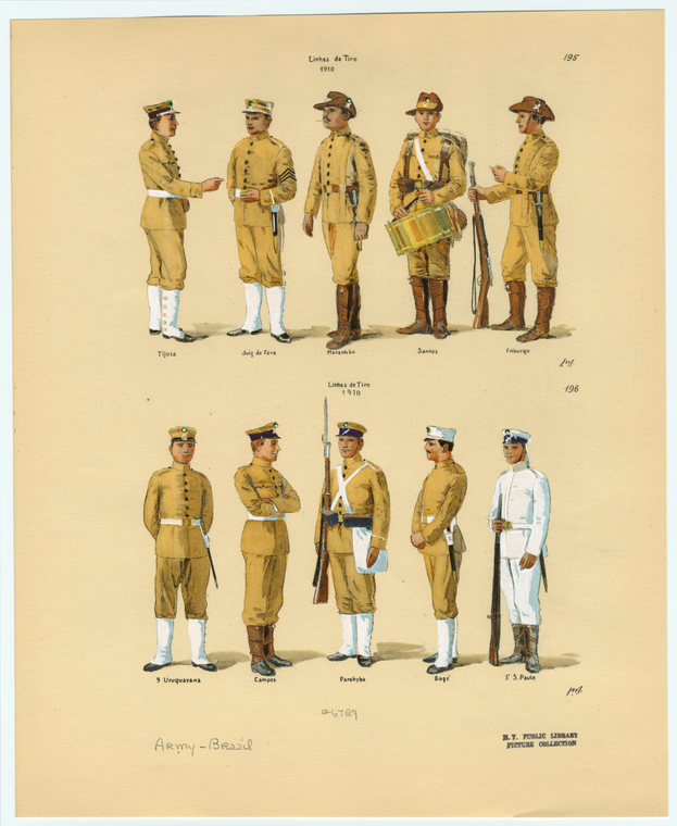 Brazilian military uniforms, 1910 - NYPL Digital Collections