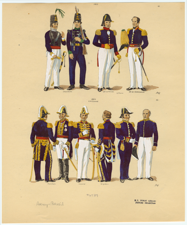 Brazilian military uniforms, 1823 - NYPL Digital Collections