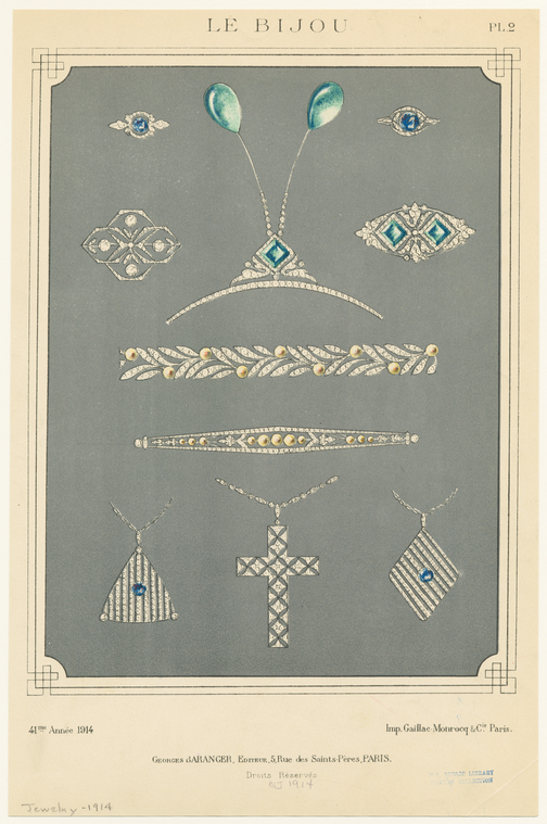 Tiara, pendants, rings, etc - NYPL Digital Collections