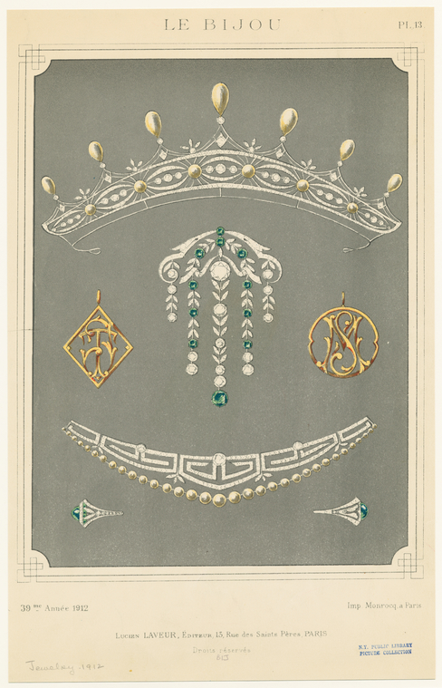 Tiara, pendants, and rings - NYPL Digital Collections