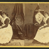 Caroline S. Brooks and her sculpture in butter during a public ...