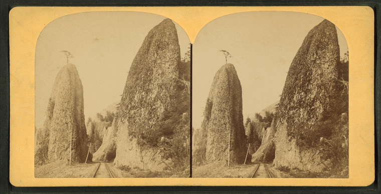 Pillars of Hercules, Columbia River, Oregon. - NYPL Digital Collections