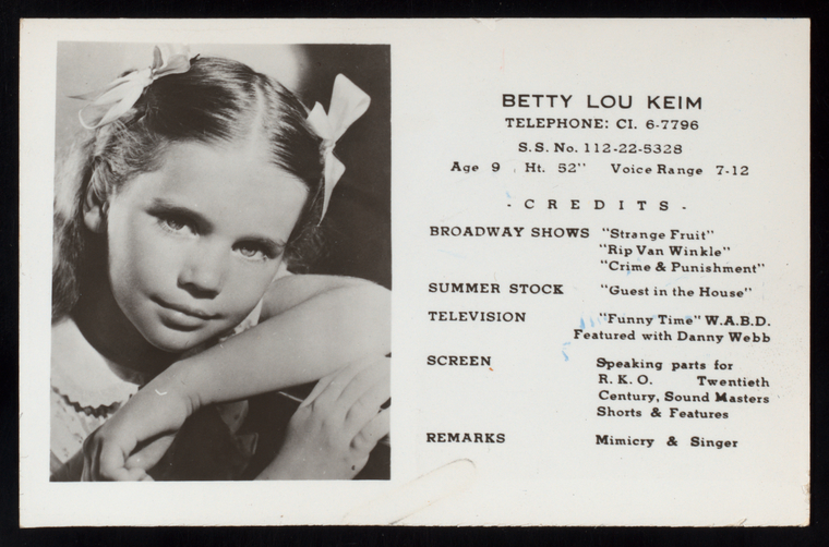 Betty Lou Keim - NYPL Digital Collections