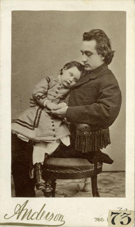 Edwin Booth with daughter Edwina - NYPL Digital Collections
