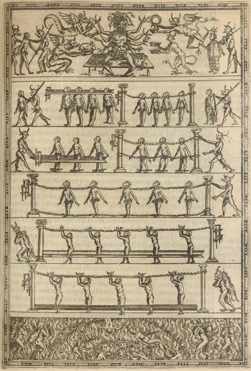 Satan enthroned; forms of torture in hell; circles of hell - NYPL ...