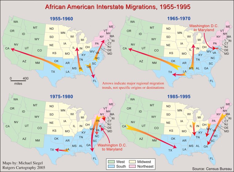 African American interstate migrations, 1955-1995 - NYPL Digital ...