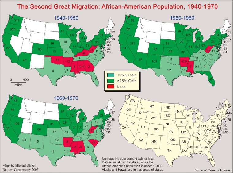Second great migration: African American population, 1940-1970 - NYPL ...