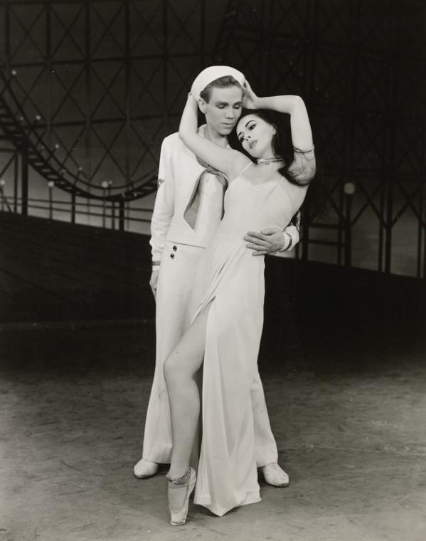 Ray Harrison and unidentified actress in the stage production On the ...
