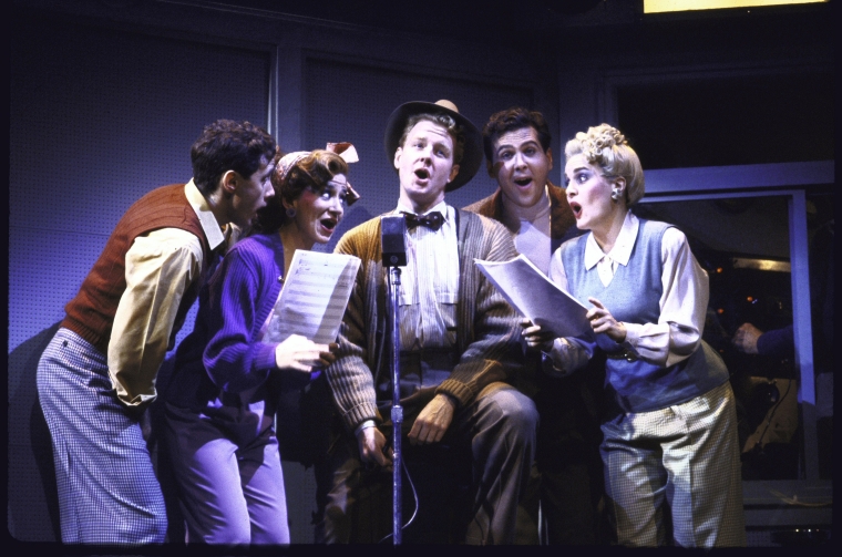 Actors (L-R) Peter David, Jackie Presti, Scott Waara, Gary Kahn and Amy ...