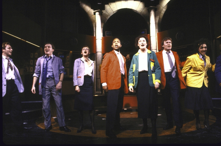 Actors (L-R) Daniel Webb, Scott Cherry, Joanne Pearce, Burt Caesar ...