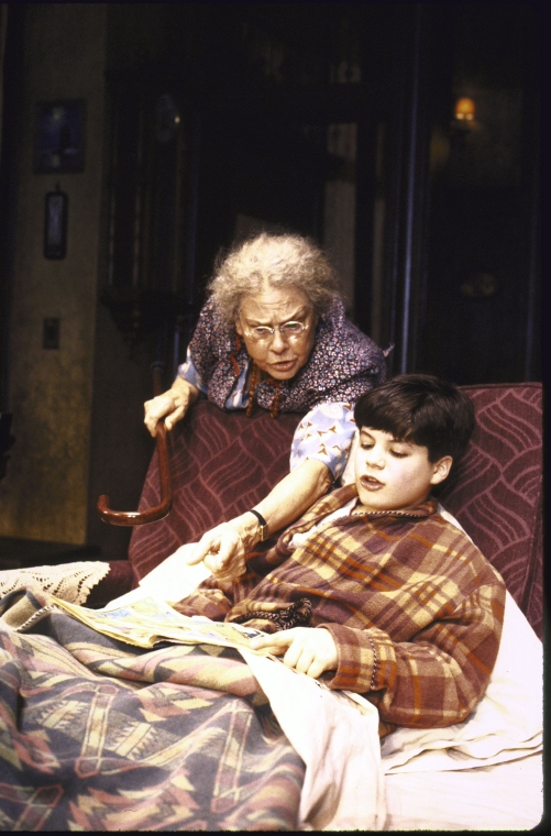 Actors Irene Worth and Danny Gerard in a scene from the Broadway play ...