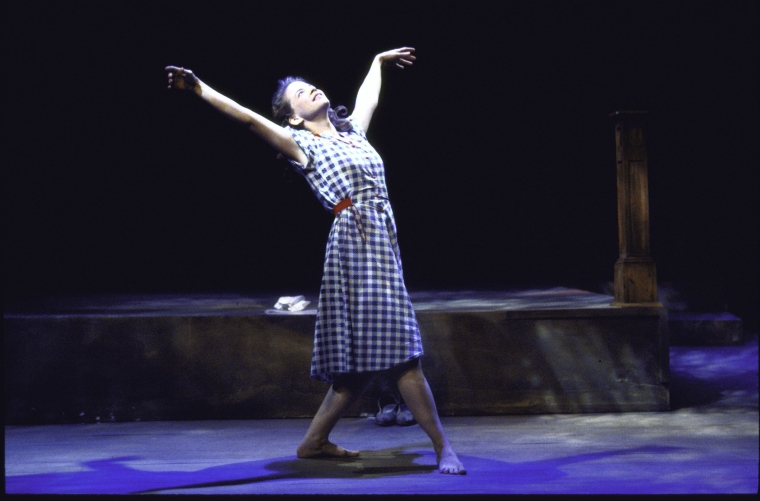 Actress Alice Haining in a scene from the Off-Broadway play "The Cover ...