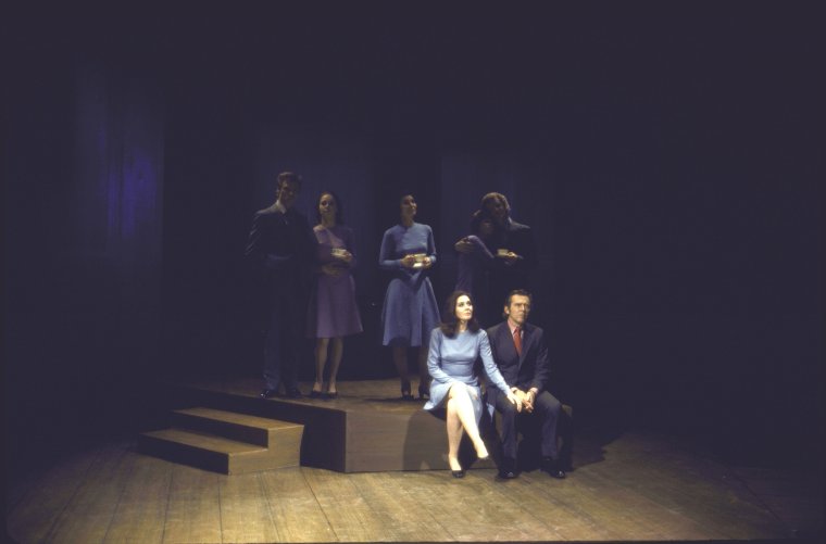 Actors (Front) Elizabeth Huddle & James Broderick in a scene fr. the ...