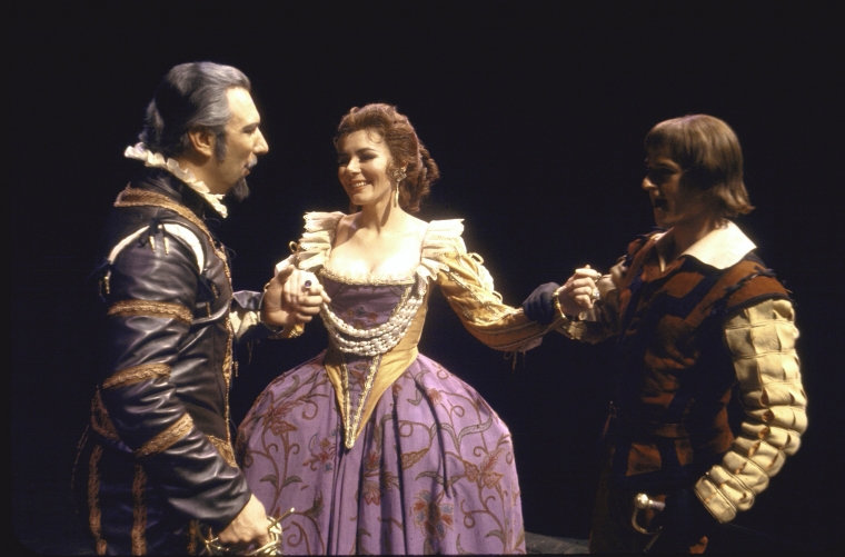 Actors (L-R) Philip Bosco, Elizabeth Huddle & Robert Phalen in a scene ...