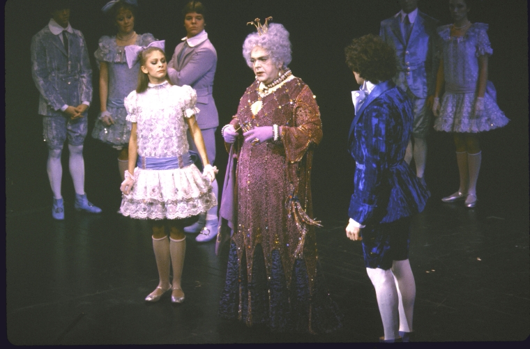 Actors (2L-R) James Coco and Victor Garber with cast in a scene from ...