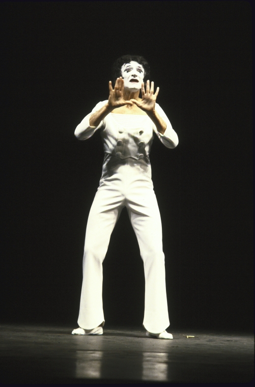 Mime Marcel Marceau in a scene from his Broadway evening "Marcel ...